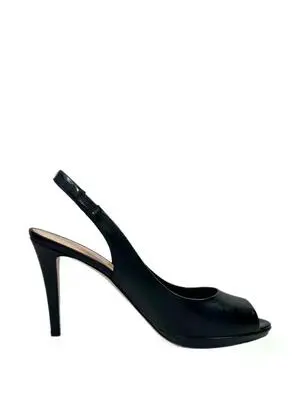 SERGIO ROSSI Peep-toe Slingback Leather Pumps