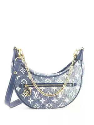 LOUIS VUITTON Loop Handbag Monogram Jacquard Denim Hobo Bag - Blue