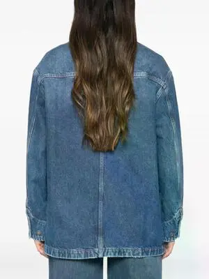 Simkhai Leather-collar Denim Jacket
