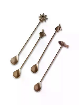 CU I SEEYOU Figurative-detail Spoons - Metallic