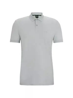BOSS Logo-embroidered Polo Shirt - Grey