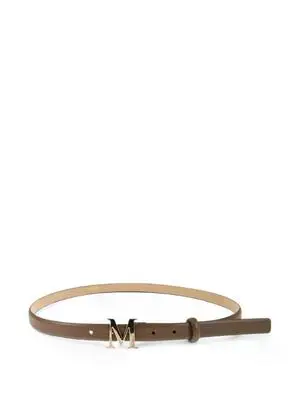 Max Mara Monogram Buckle Leather Belt - Brown