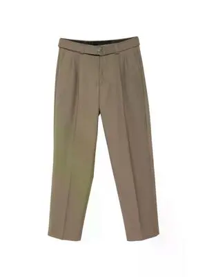 ERALDO Belted Pleated Trousers - Brown