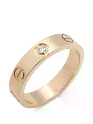 Cartier 2010s Mini Love Diamond Ring - Pink
