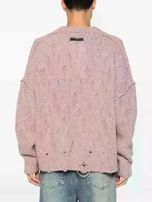 REPRESENT Distressed Cable-knit Sweater