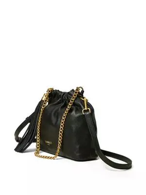 TWINSET Leather Shoulder Bag With Ruching