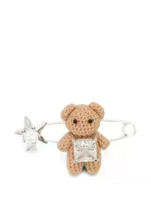YVMIN Teddy Bear Star-embellished Brooch - Silver