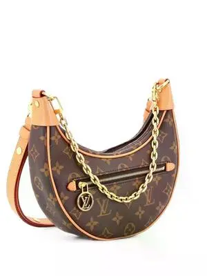 LOUIS VUITTON Loop Handbag Monogram Canvas Hobo Bag - Brown