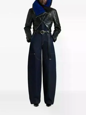 Givenchy Shearling-trim Cropped Biker Jacket