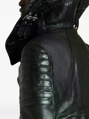 Givenchy Shearling-trim Cropped Biker Jacket