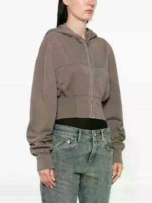 Rick Owens Cropped Zip-up Hoodie