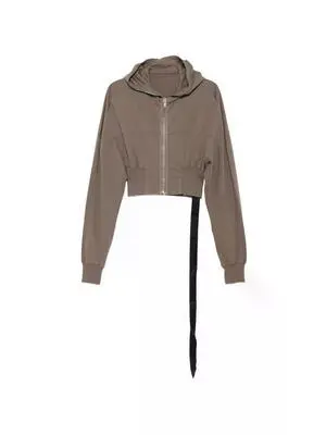 Rick Owens Cropped Zip-up Hoodie - Brown