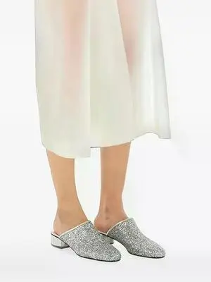 FERRAGAMO Glitter-effect Block-heel Mules