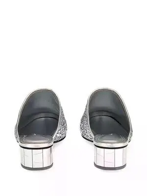 FERRAGAMO Glitter-effect Block-heel Mules