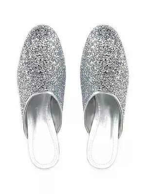 FERRAGAMO Glitter-effect Block-heel Mules