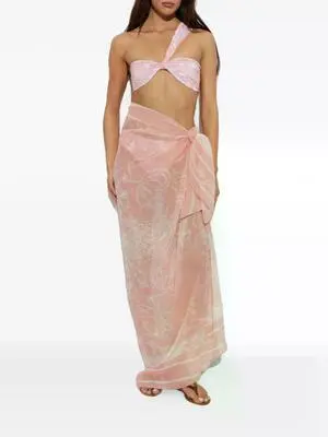 Balmain Floral-print Silk Pareo - Pink