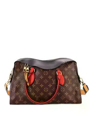 LOUIS VUITTON Tuileries Handbag Monogram Canvas With Leather Satchel - Black
