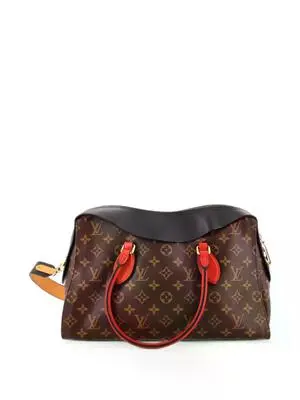 LOUIS VUITTON Tuileries Handbag Monogram Canvas With Leather Satchel - Black