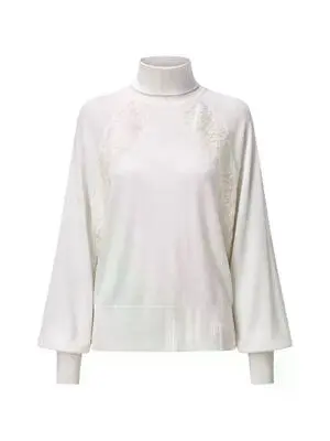Liu Jo Lace-trim Roll-neck Sweater