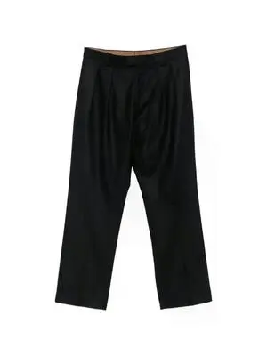 BERWICH Pleated Wool Trousers - Black