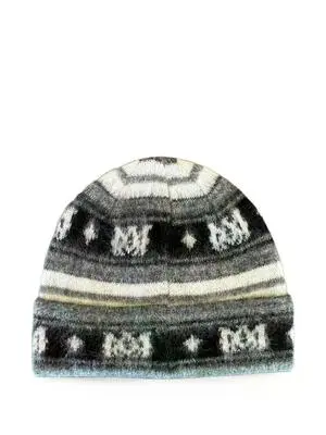Amiri Ma Logo Skater Beanie Hat - White