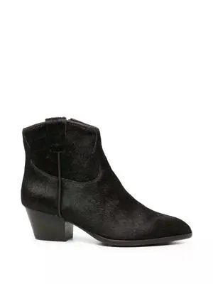 Ash Pony Fur Ankle Boots - Brown
