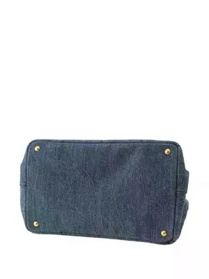 Prada 2013-2026 Denim Canapa Logo Tote Satchel