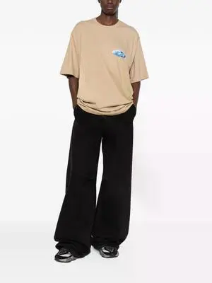 StÜssy Wave Oval Logo-print Cotton T-shirt