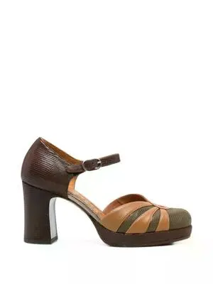 Chie Mihara Lizard-effect Buckled Pumps - Brown
