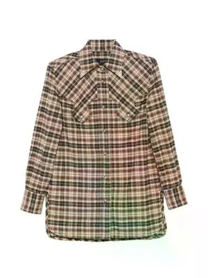 Seafarer Check-pattern Western Shirt - Brown
