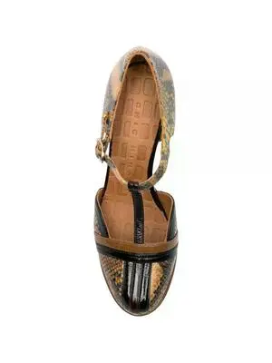 Chie Mihara Ditora Snake-effect T-bar Pumps