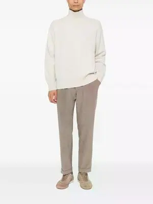 Soft Goat Long-sleeve Roll-neck Sweater - Neutrals