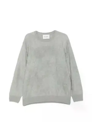 Soft Goat Crew Neck Brushed-knit Sweater - Grey