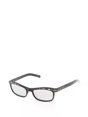 Valentino Garavani Crystal-embellished Rectangle-frame Sunglasses
