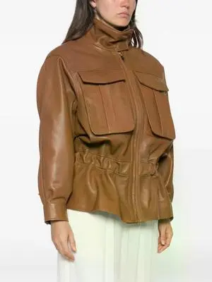 DUCIE Hope High-neck Leather Jacket