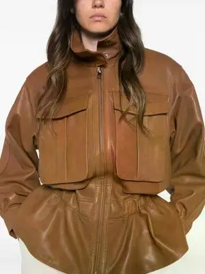 DUCIE Hope High-neck Leather Jacket