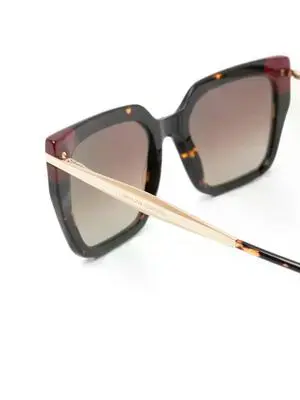 Carolina Herrera Tortoiseshell-effect Square-frame Sunglasses