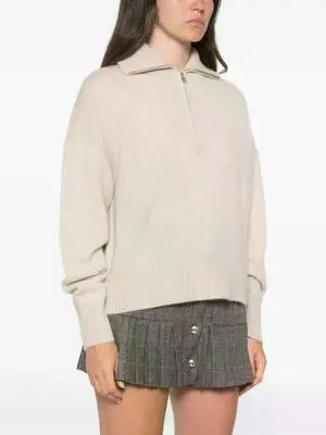 Maje Quarter-zip Sweater - Neutrals