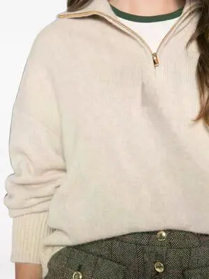 Maje Quarter-zip Sweater - Neutrals