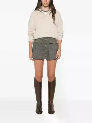 Maje Quarter-zip Collared Sweater - Neutrals