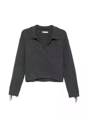 Simkhai Natalia Fringe-trimmed Sweater - Grey