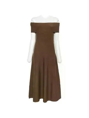 Simkhai Camilla Off-shoulder Midi Dress - Brown