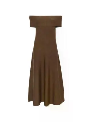 Simkhai Camilla Off-shoulder Midi Dress - Brown