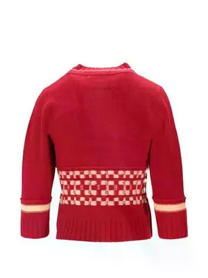 B.B. WALACE Geometric-pattern Ribbed-trim Sweater