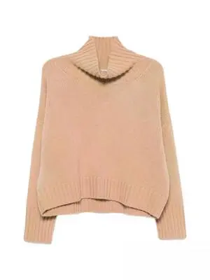 Soft Goat Roll-neck Ribbed-trim Sweater
