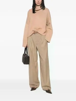 Soft Goat Roll-neck Ribbed-trim Sweater