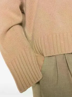 Soft Goat Cashmere Roll-neck Ribbed-trim Sweater - Neutrals