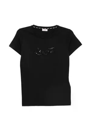 Liu Jo Sequinned-logo T-shirt