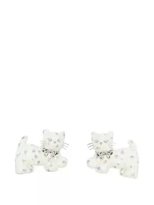 YVMIN Floral-print Cat Hair Clips - White