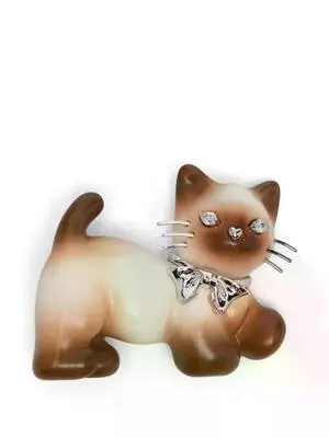 YVMIN Cat-motif Crystal-embellished Hair Clips